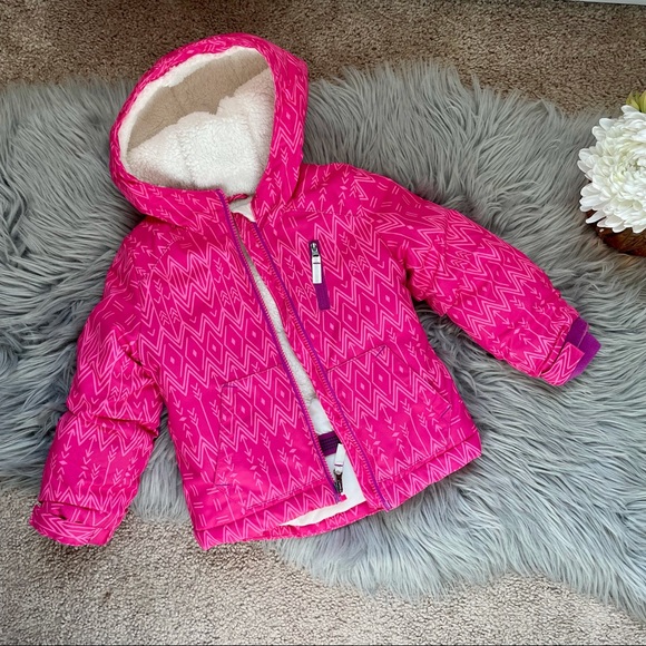 Cat & Jack | Jackets & Coats | Cat Jack Girl Pink Chevron Winter Jacket ...